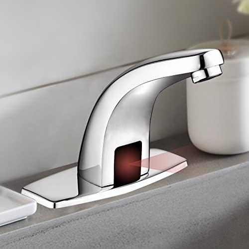 Touchless Bathroom Faucet with Motion Sensor, Deck Plate Control Box ...
