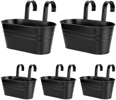 Amazon.com: Ziliny 9 Pcs Hanging Flower Pots 3 Sizes Metal Iron Bucket ...