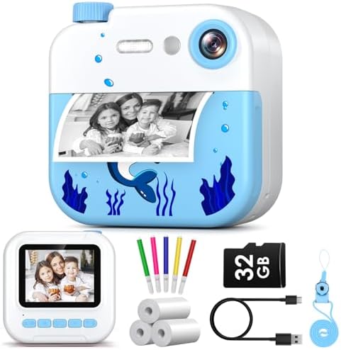Printing Cameras For Kids Kids Instant Print Camera - 1080P HD With Fun ...