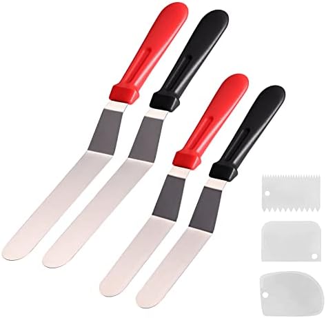 Amazon.com: Cake Icing Spatula 7 Pack Set - 2 Icing Spatula (6"), 2 ...