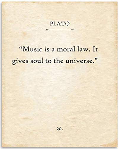 Amazon.com: Plato - Music Is A Moral Law - Inspirational Wall Art ...