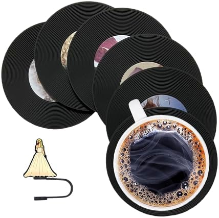 Amazon.com: FRGALSDN Taylo Retro Vinyl Record Coasters for Music Lovers ...