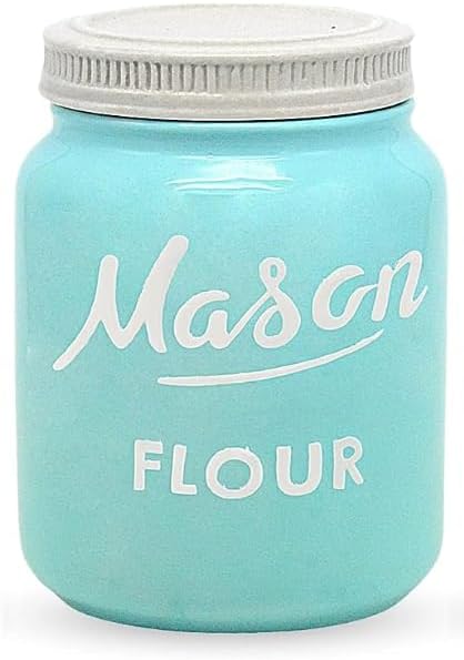 Amazon.com: Blue Mason Jar Flour Container - Decorative Flour Canister ...