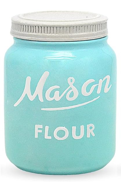 Snapklik.com : Blue Mason Jar Flour Container - Decorative Flour ...