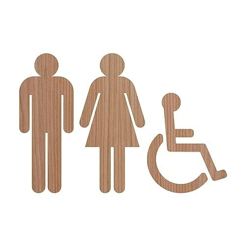 Amazon.com: Large Wooden Restroom Bathroom Figures - WC Signage - 8 ...