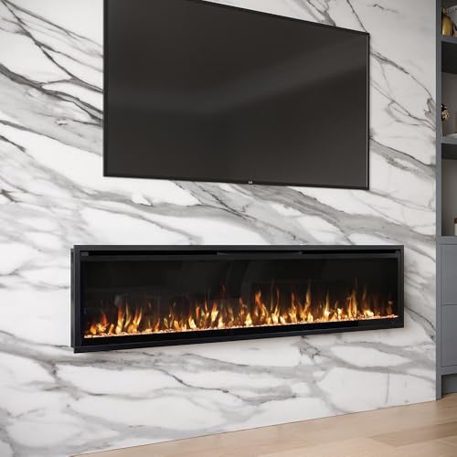 Modern Ember Aerus Slim 72 Inch Smart Linear Electric Fireplace ...