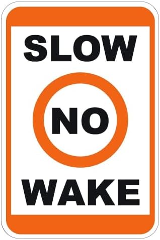 Amazon.com : Municipal Supply & Sign Co Slow No Wake Sign 12 x 18 - No ...