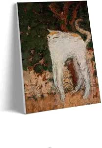 Amazon.com: MYTVQRVK Chat Blanc Wall Art, Huge Canva cor, Pierre ...