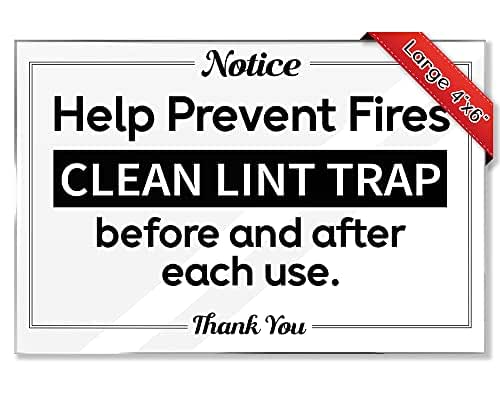 Amazon.com: Host Essentials - "Help Prevent Fires, Clean Lint Trap" 4 ...