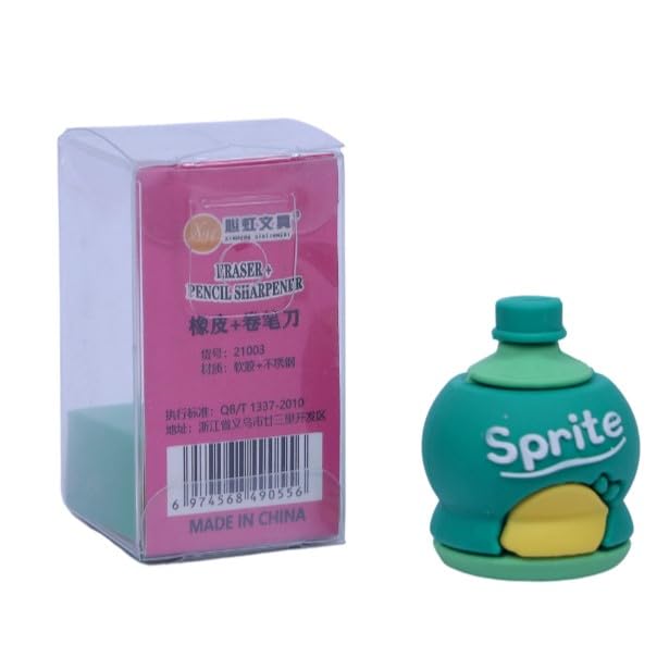 Sprite Bottle Shaped Eraser, Pencil Sharpener : Amazon.in: Home & Kitchen