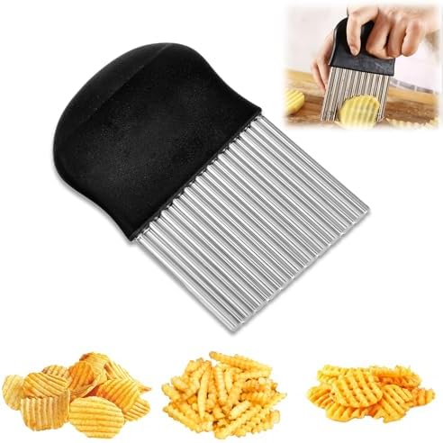 Amazon.com: Ptwola Crinkle Cutter Potato French Fry Cutters Stainless ...