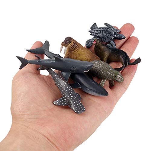 12 Pack Mini Ocean Animal Figures, Plastic Educational Sea - Want It All