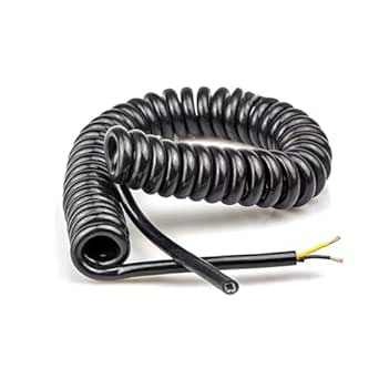 Extensible Wire Retractable Coil Coiled cable 2 Cores Spiral Expandable ...