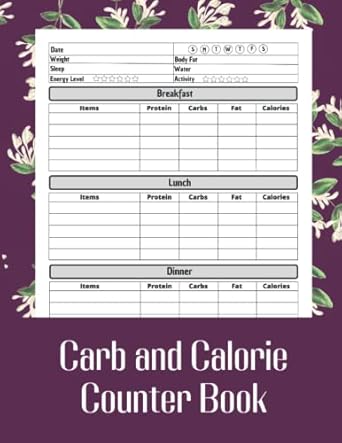 carb and calorie counter book: Daily Nutrition Calorie Intake Tracker ...