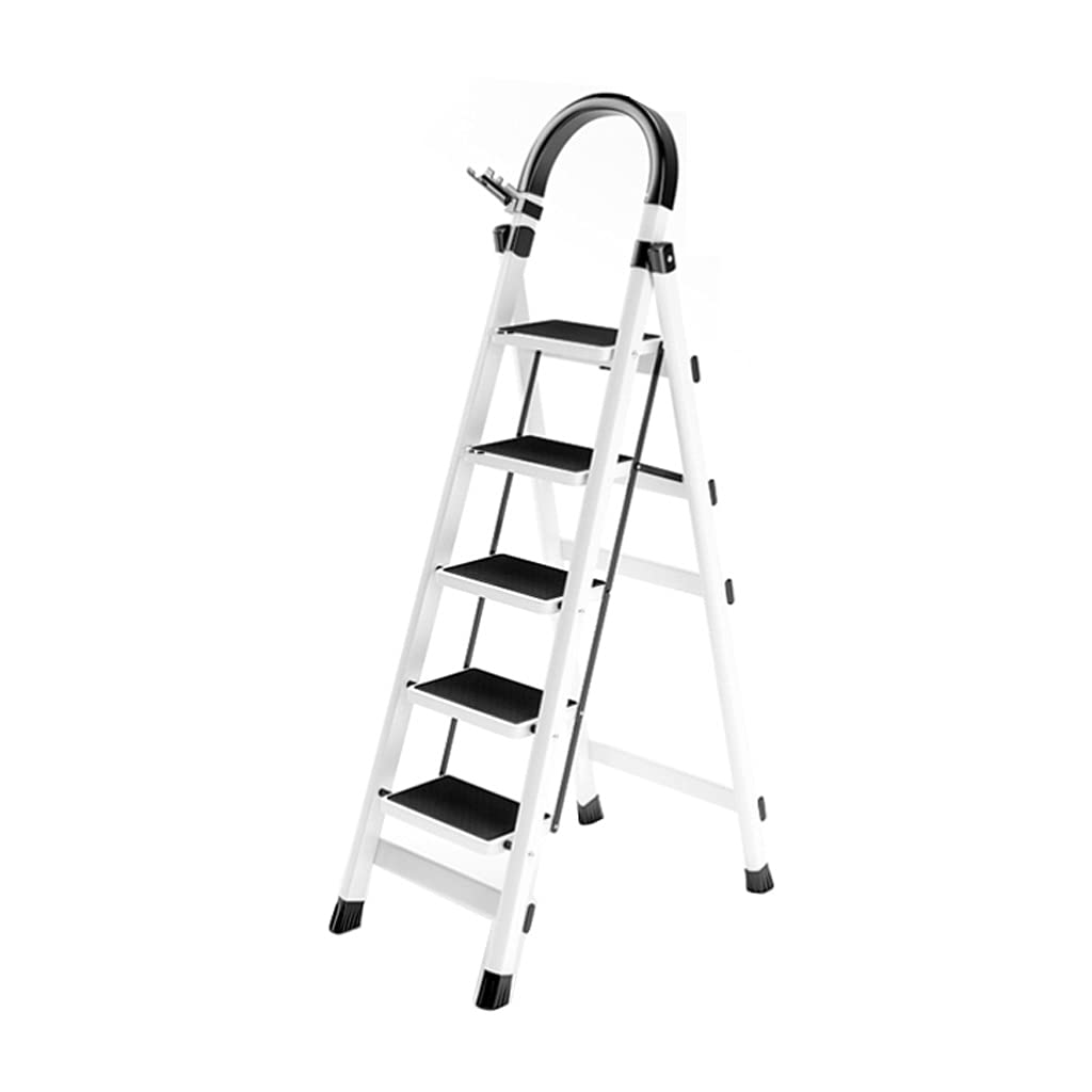 Buy ZANZAN Stepladders 5 Step Ladder Folding Step Stool With Simple ...