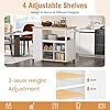 TANGZON Large Kitchen Island on Wheels, Rolling Storage Trolley with ...