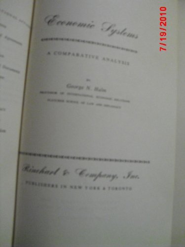 Economic Systems: A Comparative Analysis, 3rd edition: Halm, George ...