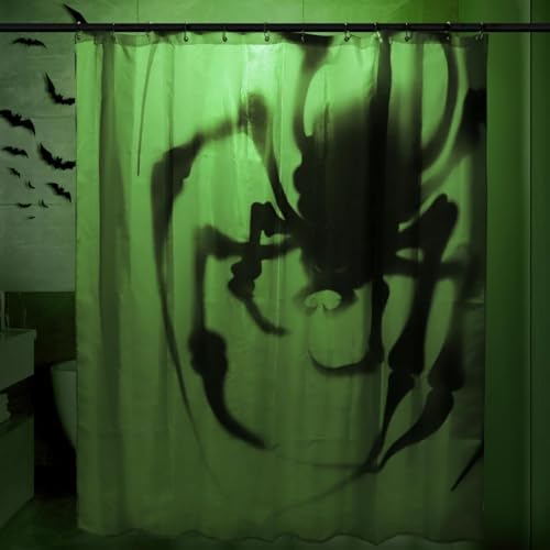 Amazon.com: MelonBoat Halloween Shower Curtain Set: Spooky Large Spider ...