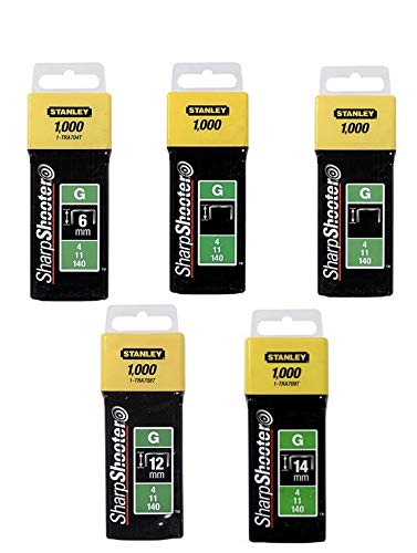 Stanley 5000 Assorted Heavy Duty Type G Staples 6mm, 8mm, 10mm, 12mm ...