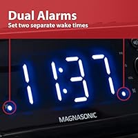 Electrohome USB Charging Alarm Clock Radio with Time Projection ...