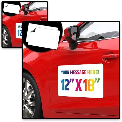 Amazon.com: Magnetic Car Signs 24"x12" + 12"x18" - 2 Sizes Bundle - 4 ...