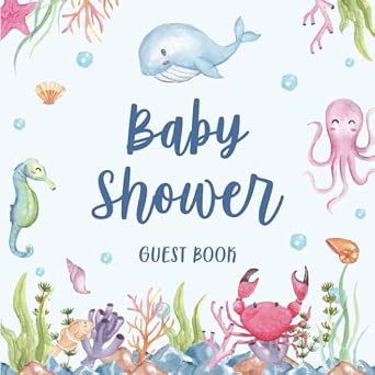 Baby Shower Guest Book: Watercolor Under The Sea Welcome Baby Sign in ...