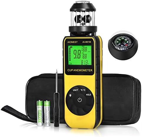 Amazon.com : HoldPeak Handheld Cup Anemometer with Compass, 360° Wind ...