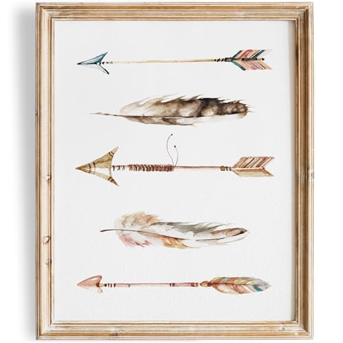 Amazon.com: Watercolor Arrows and Feathers Art Print - Unframed - 8x10 ...