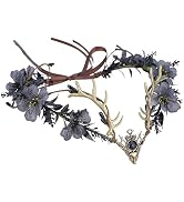 Amazon.com : MOSTORY Black Flower Crown Headband - Gothic Floral ...