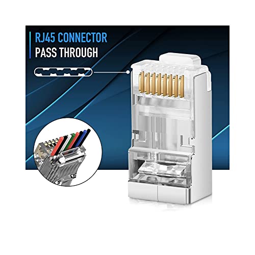 VIVOCH 50 Pcs Cat6 RJ45 Pass Through Connectors, Cat6 RJ45 Pass Through ...