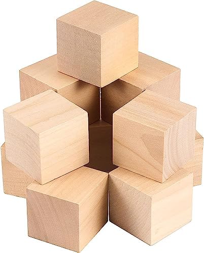 PLAZOTTA 30 Pack 2 Inch Unfinished Wooden Cubes Wooden Blocks, Blank ...