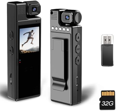 Amazon.com: Tkiplay Mini Body Cameras with Audio and Video Recording ...