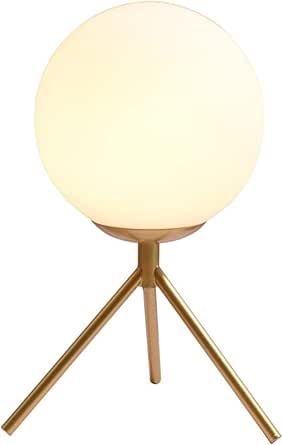 Soutas Modern Gold Table Lamps with White Glass Globes Mid-Century ...