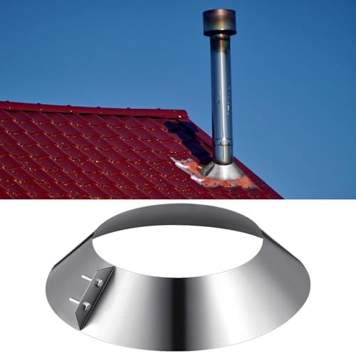 Blulu 8 Inch Metal Storm Collar for 6 Inch Pipe Chimney Systems ...