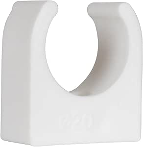 TekTools White Plastic Open Pipe Clips 20mm - Pack of 200 - Durable and ...