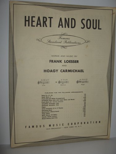 Heart and Soul (Song Arrangement in Key of F) (Famous Standard ...