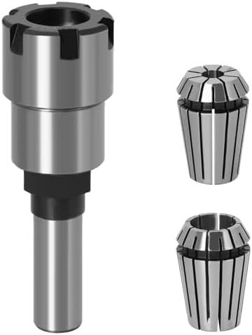 Mesee 1/2'' Shank ER20 Router Collet Extension Chuck Adapter with 1/4 ...