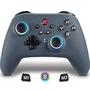 Amazon.com: BINBOKPLAY Switch Controller, Wireless Switch Pro Gamepad with No-Dead Zone, 8 ...