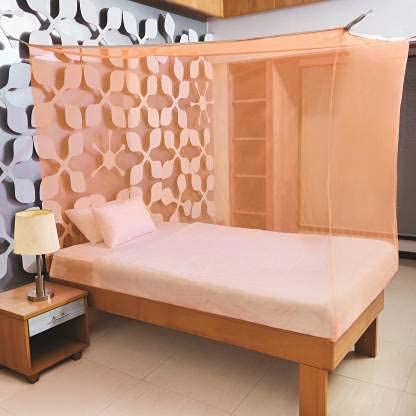 DHANVIKA Nylon Single Bed Machardani Mosquito Net with Cotton Fall (3.5 ...