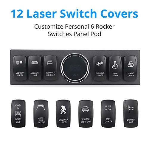 WATERWICH 6-Switch Pod Toggle Switch Panel Overhead and Source Control ...