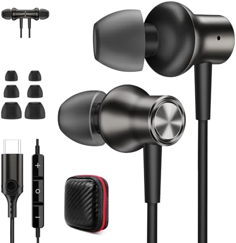 Amazon.com: Jiunai USB C Earbuds for Samsung S25, Type C Wired ...