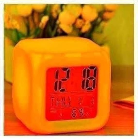 Buy Digital Mini 7 Colors Change Digital Alarm Clock Snooze Led Light ...