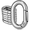 Amazon.com: 10Pcs Metal Spring Oval Rings Round Carabiner Key Ring Clip ...