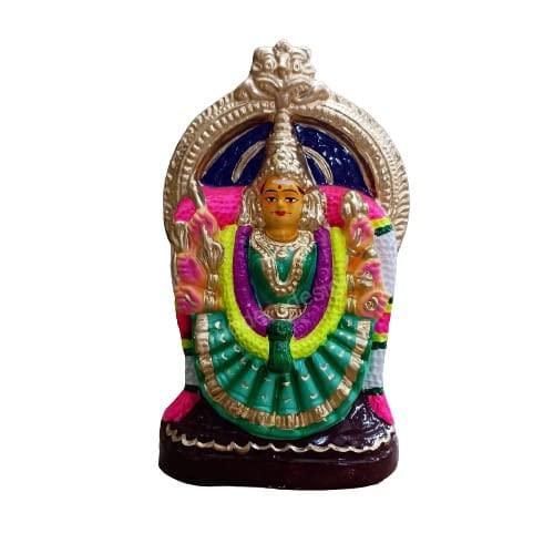 Arts and Handicrafts Samundeeswari Amman 9.5"inch Clay : Amazon.in ...
