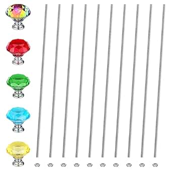 8/32 Threaded Rods for Beads with Crystal Knobs, 10pcs M4 Fully ...