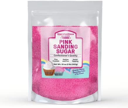 Amazon.com: Unpretentious Pink Sanding Sugar, Colorful Sugar Crystals ...
