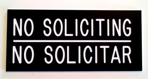 Amazon.com: No Soliciting and No Solicitar Engraved Sign with Spanish ...