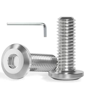 VGBUY M6-1.0 x 8 mm 100Pcs Flat Head Hex Socket Cap Screws Bolts,304 Stainless Steel 18-8,Full ...