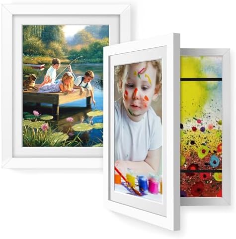 Amazon.com: OUXIO Kids Art Frames 2 Pack, 8.5x11 Front Opening Kids ...