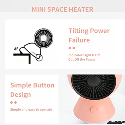 Mini Space Heater, 1300W Electric Ceramic Heater, Portable Small Office ...